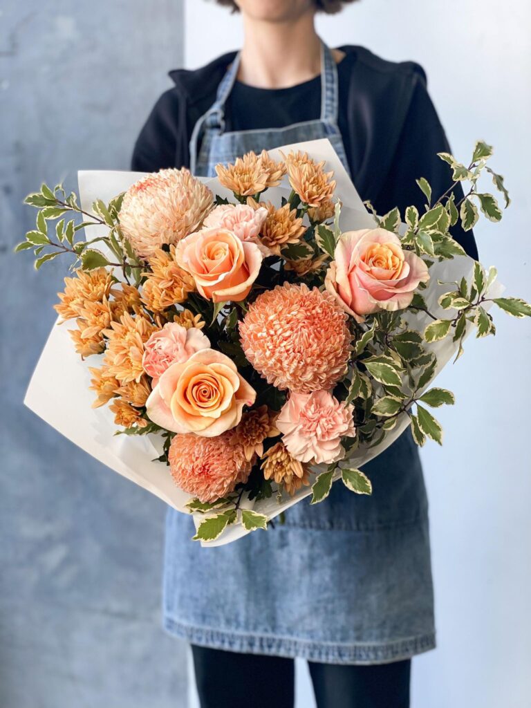 Peach Posy 🧡 Peach Flowers Bouquet