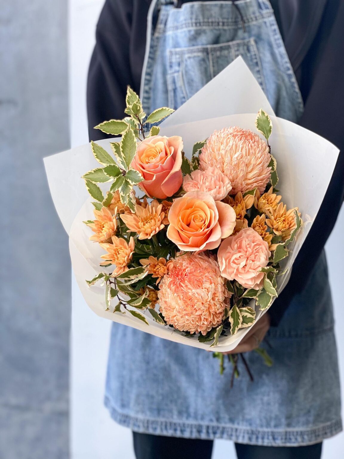 Peach Posy 🧡 Peach Flowers Bouquet